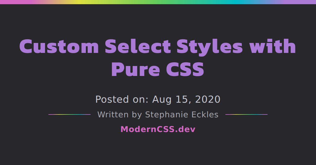 Customized Choose Types With Pure CSS The Dev News