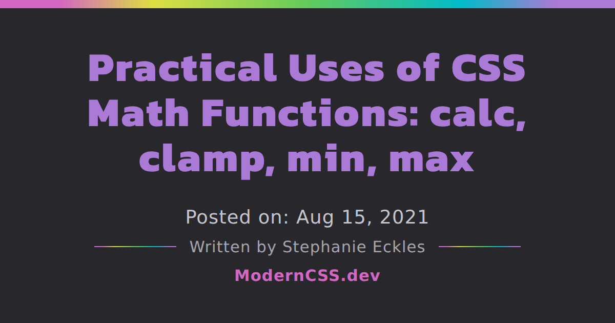 Practical Uses Of CSS Math Functions Calc Clamp Min Max Modern 